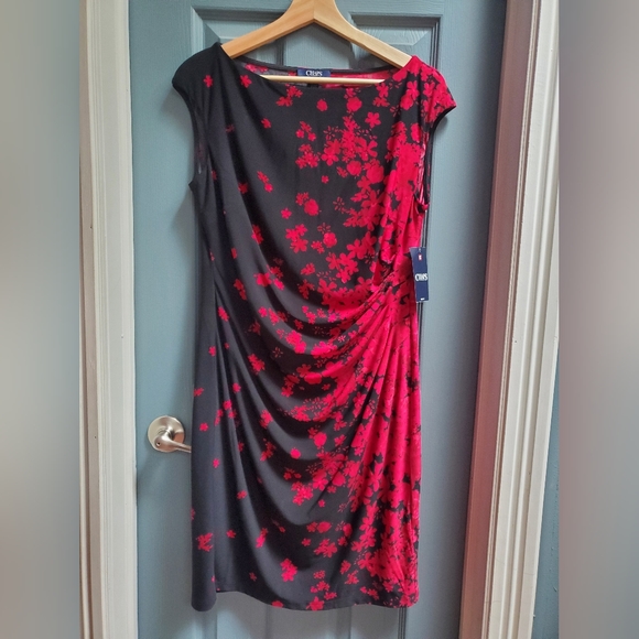 Chaps | Dresses | Nwt Chaps Black Red Dress | Poshmark